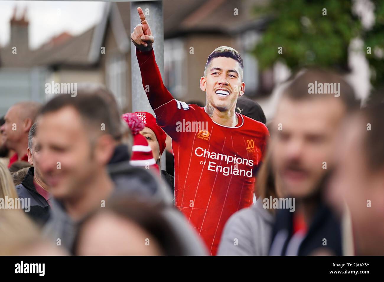 A cardboard cut-out of Liverpool's Roberto Firmino during the trophy ...