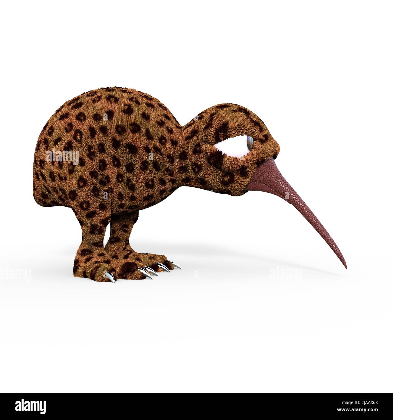 3D-illustration of a cute and funny cartoon kiwi with pointed fur Stock ...