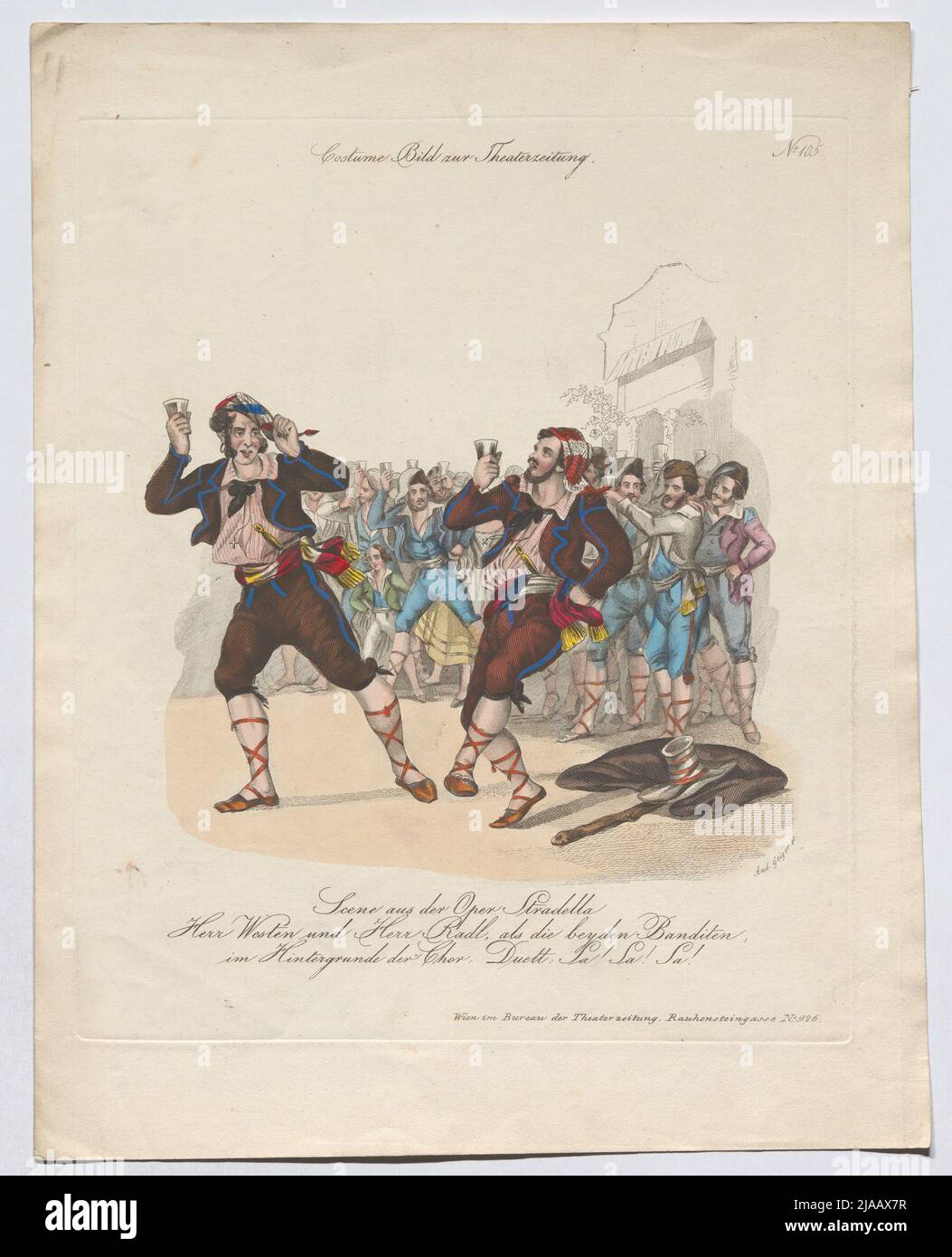 Scene from the Stradella opera. Mr. West and Mr. Radl as the Beyden ...