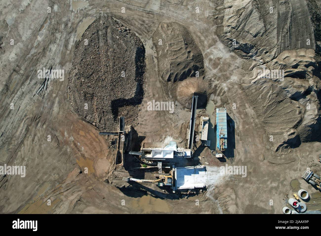 Aerial view of a construction site Stock Photo - Alamy