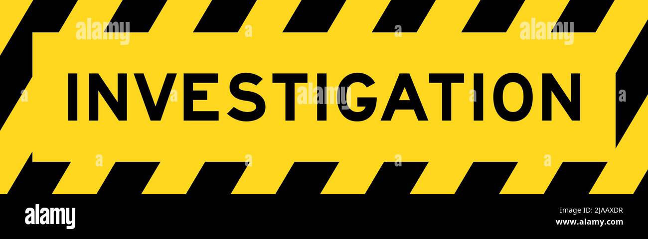 Yellow and black color with line striped label banner with word ...