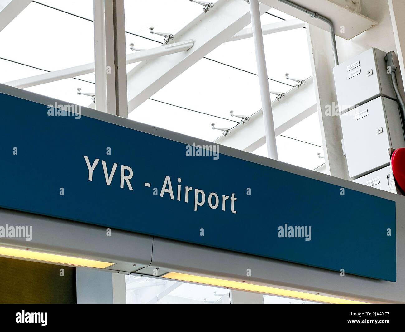 Vancouver, Canada - January 15,2022: View of YVR sign inside Vancouver ...