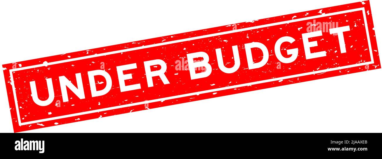 Grunge red under budget word square rubber seal stamp on white background Stock Vector Image ...