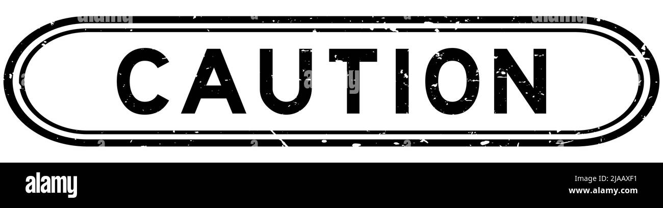 Grunge black caution word rubber seal stamp on white background Stock ...