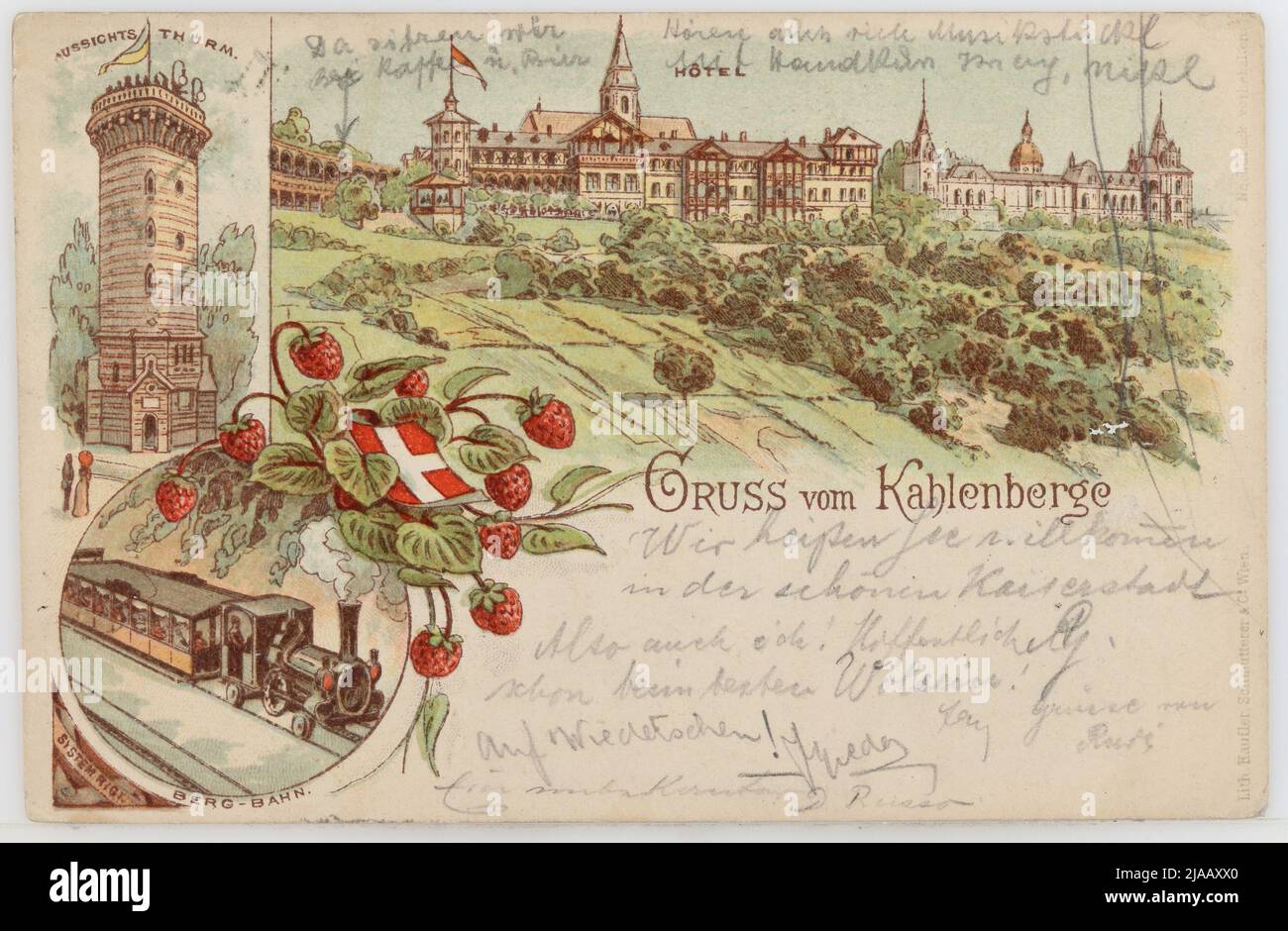 Greetings from Kahlenberge ". Haufler, Schmutterer & Co. (1872-1902 ...