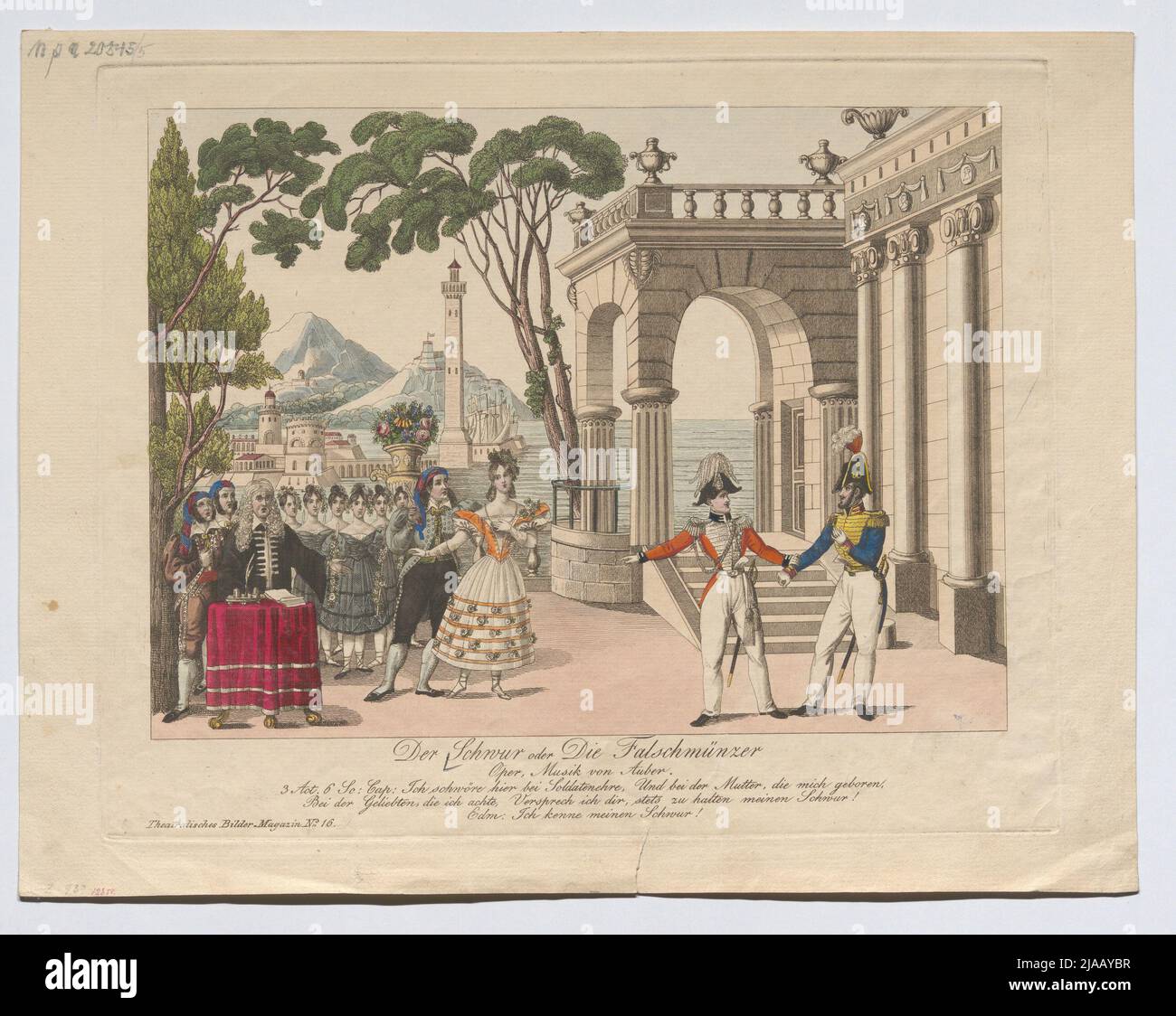 The oath or the false münzer, opera of Auber (theatrical picture ...