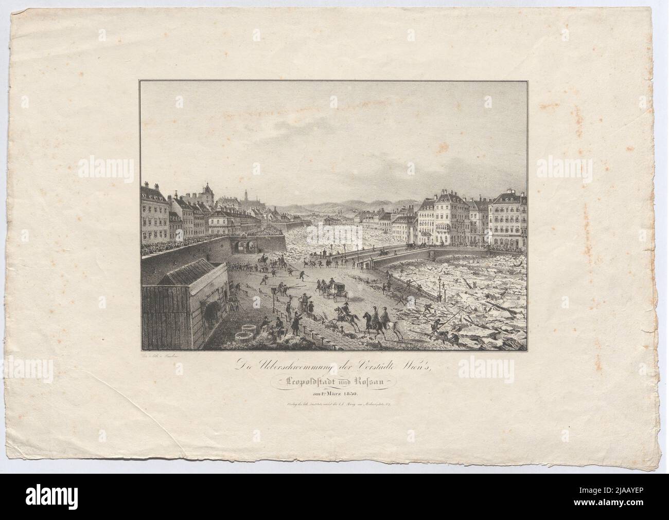 "Flood of the suburbs of Vienna / Leopoldstadt and Roßau / on March 1st ...