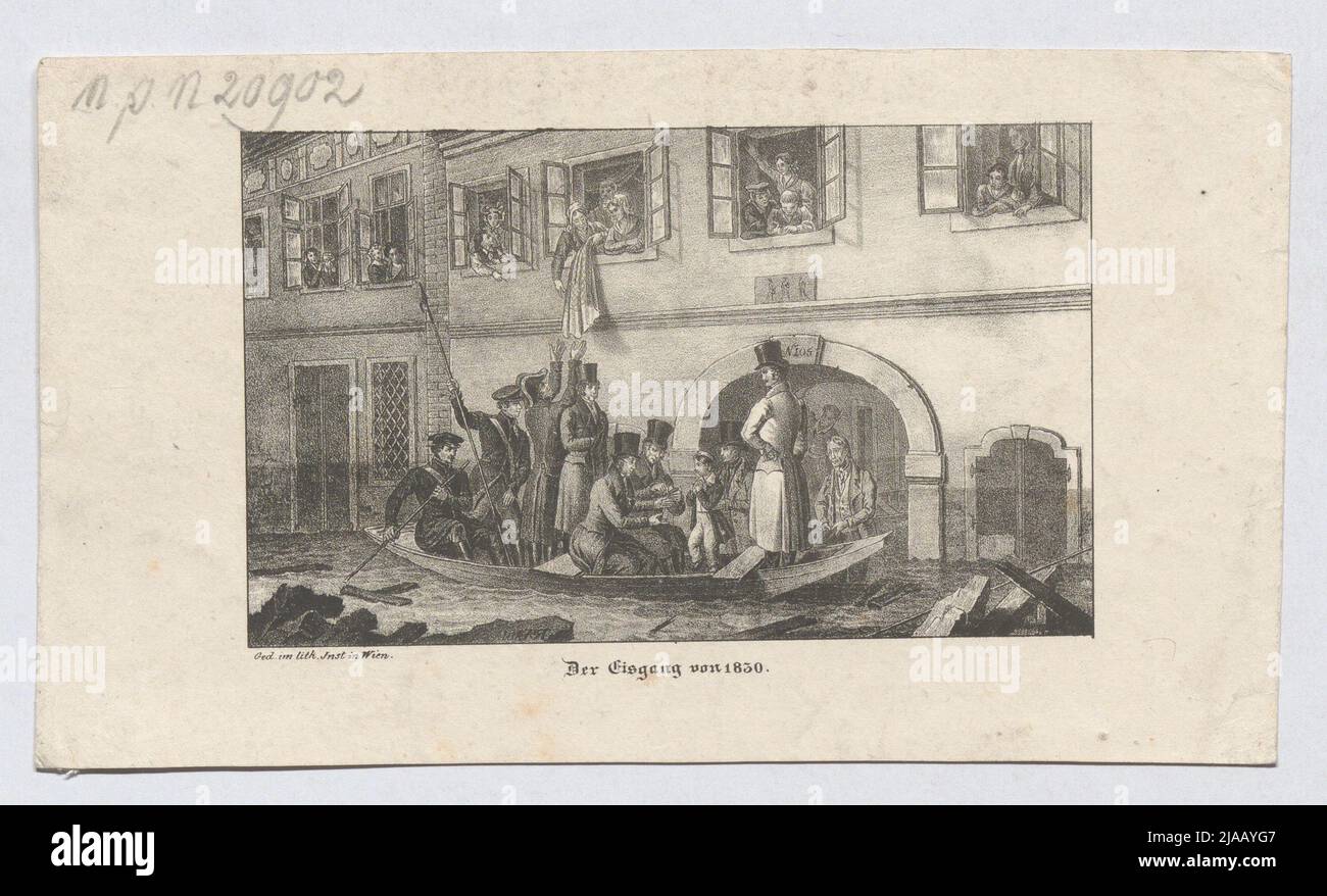 Crown Prince Archduke Ferdinand in the flooded Rossau on March 2, 1830 ...
