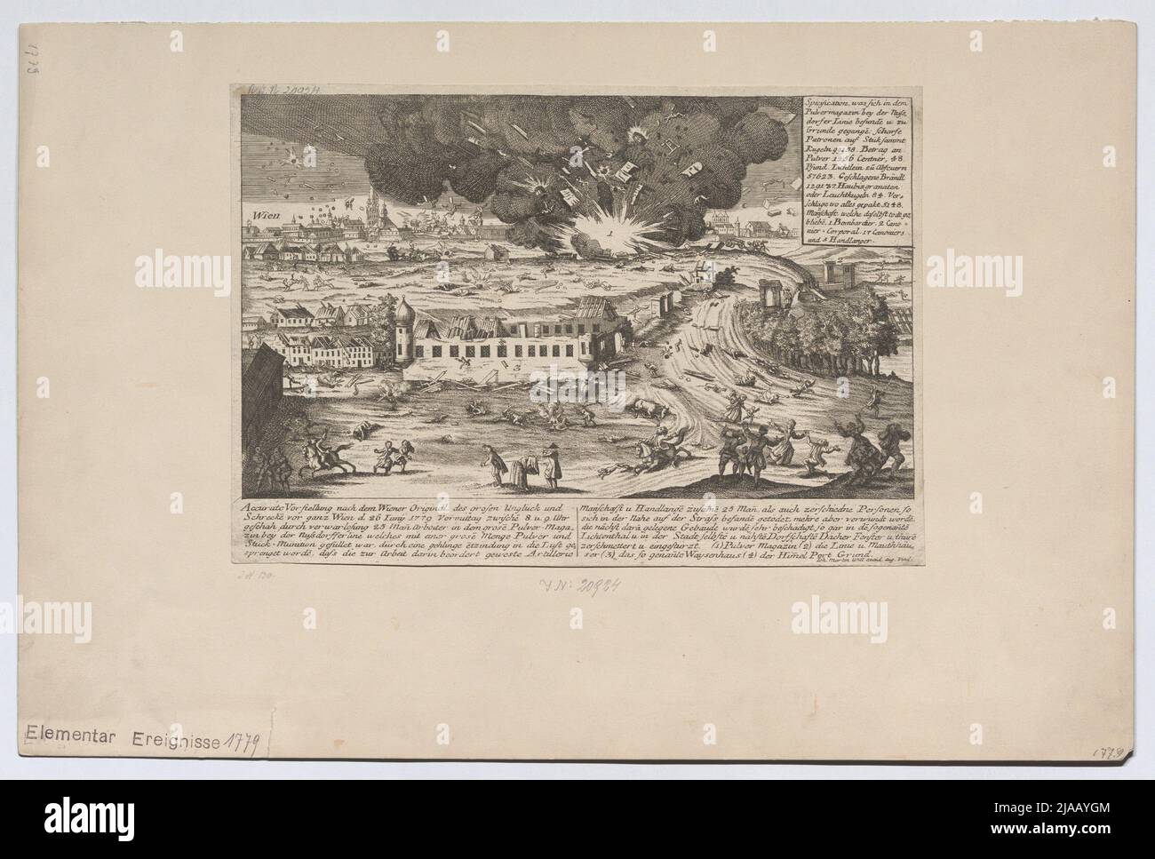 The explosion of the powder magazine on the Nussdorf line on June 26 ...