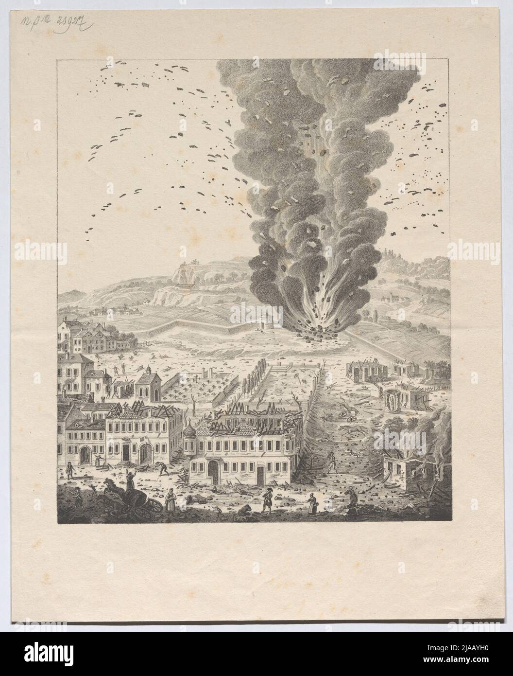 The explosion of the powder magazine on the Nussdorf line on June 26 ...
