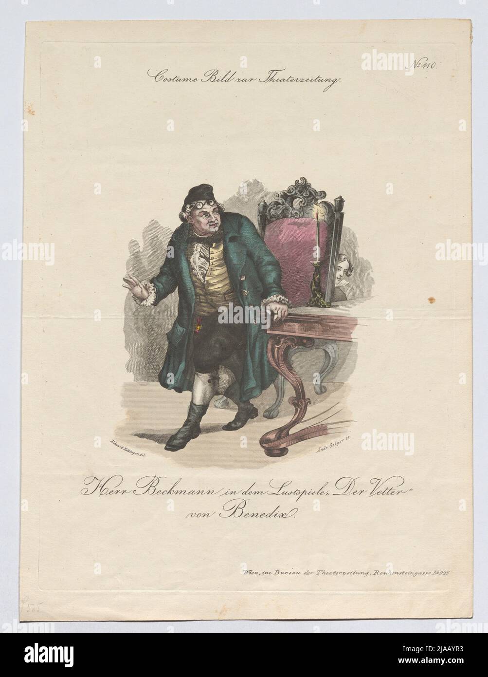 Friedrich Beckmann in "Der Vetter" by Benedix (costume picture No. 110 ...