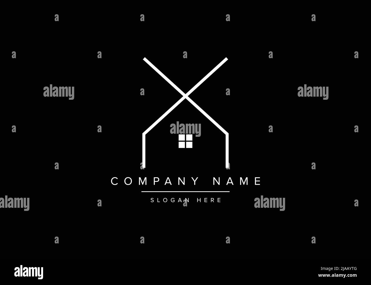 Alphabet letter icon logo X with a house or home. Real estate line art ...