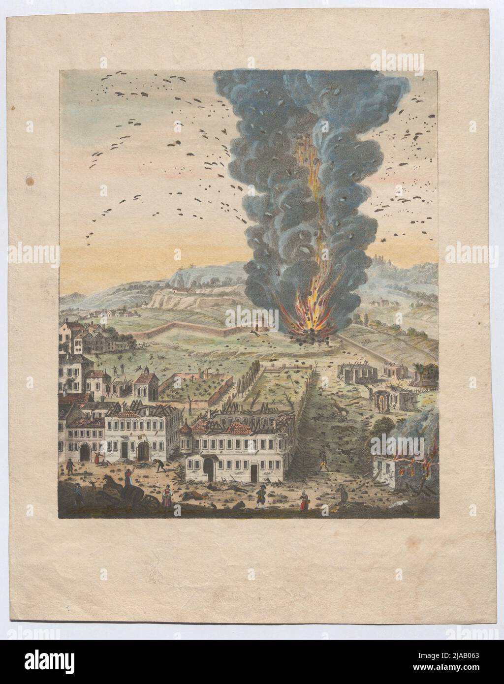 The explosion of the powder magazine on the Nussdorf line on June 26 ...