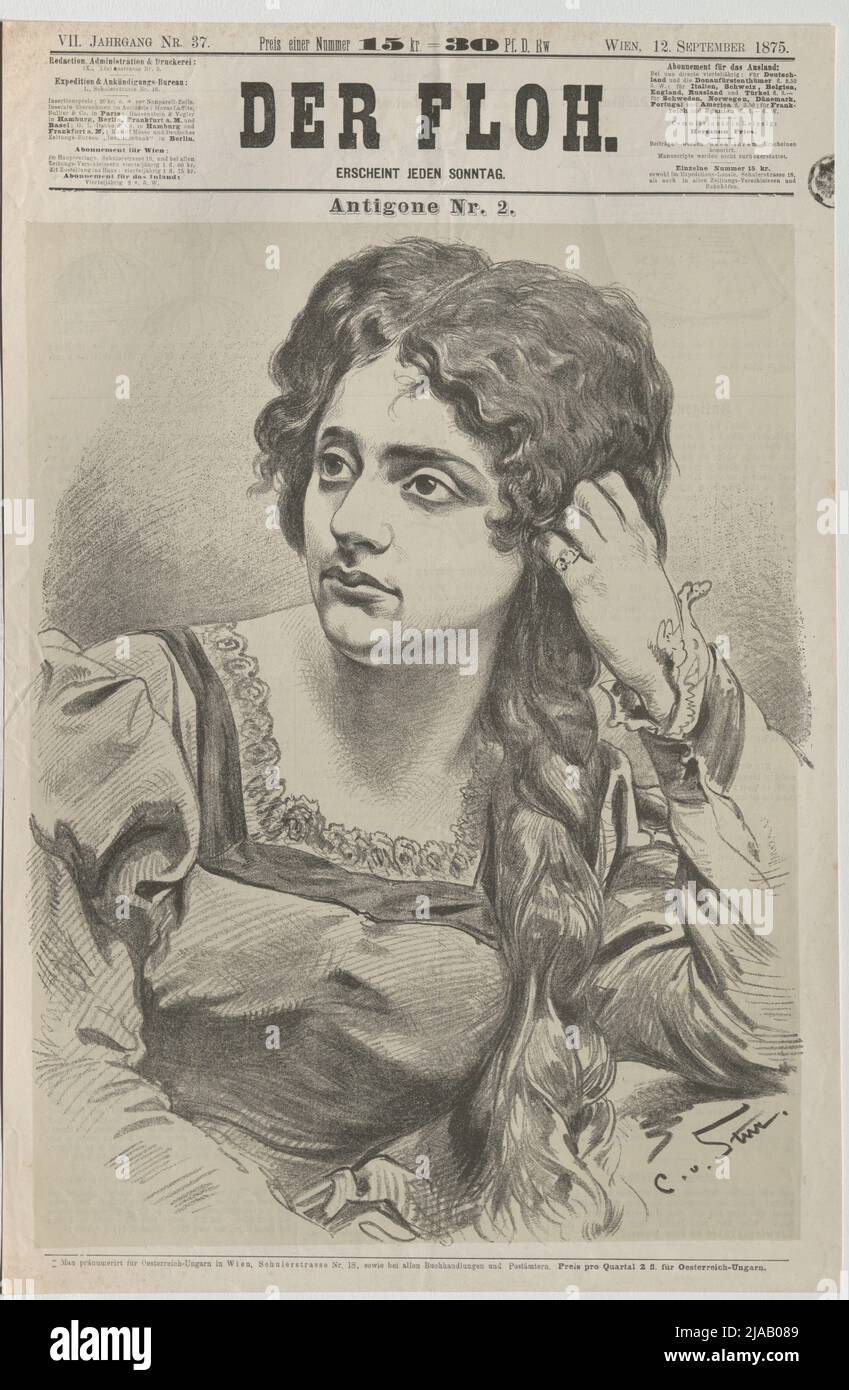 Antigone No. 2. ". Actress Nina Weisse (title page of" Der Floh "). Carl von Stub (1840-1905 ...