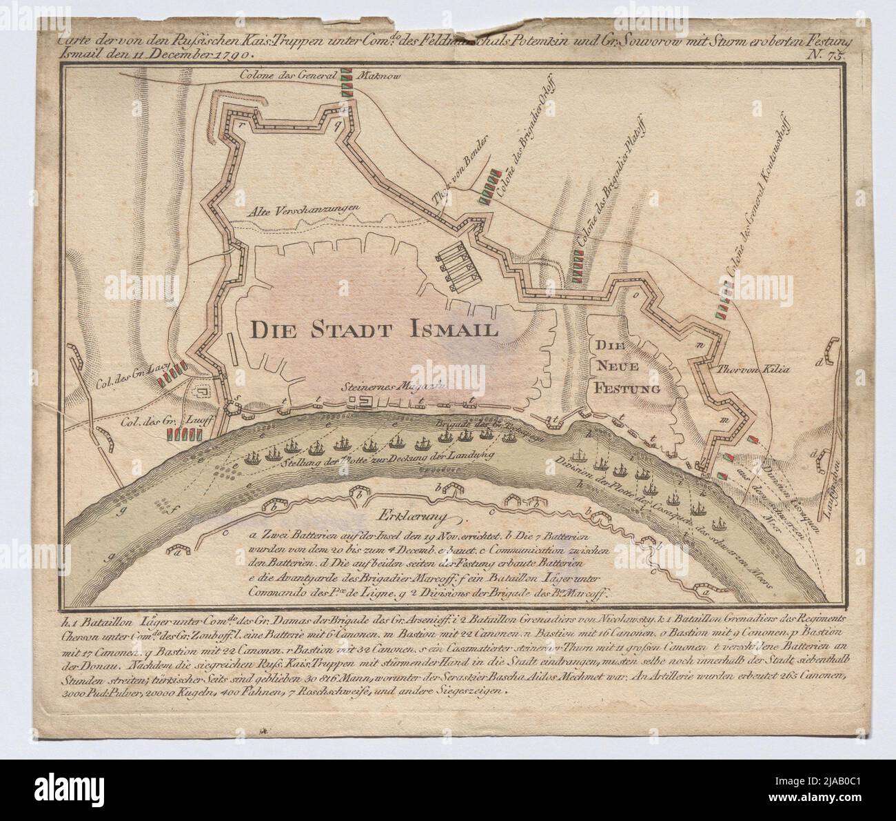 Map of the fortress Ismail (Ismajil) conquered by Russian troops on ...