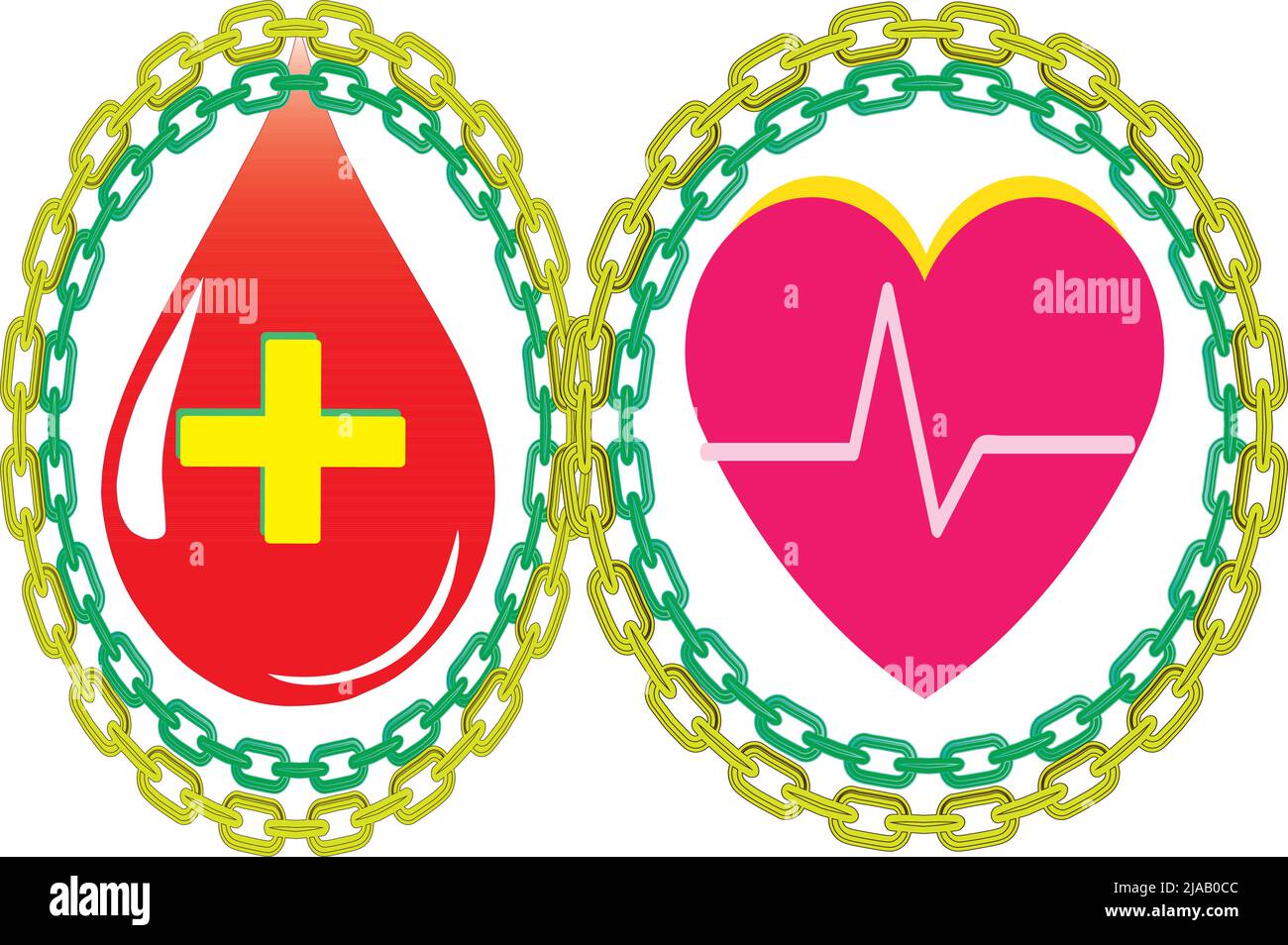 Blood in Double Chain. Health Vector Logo Stock Vector Image & Art - Alamy