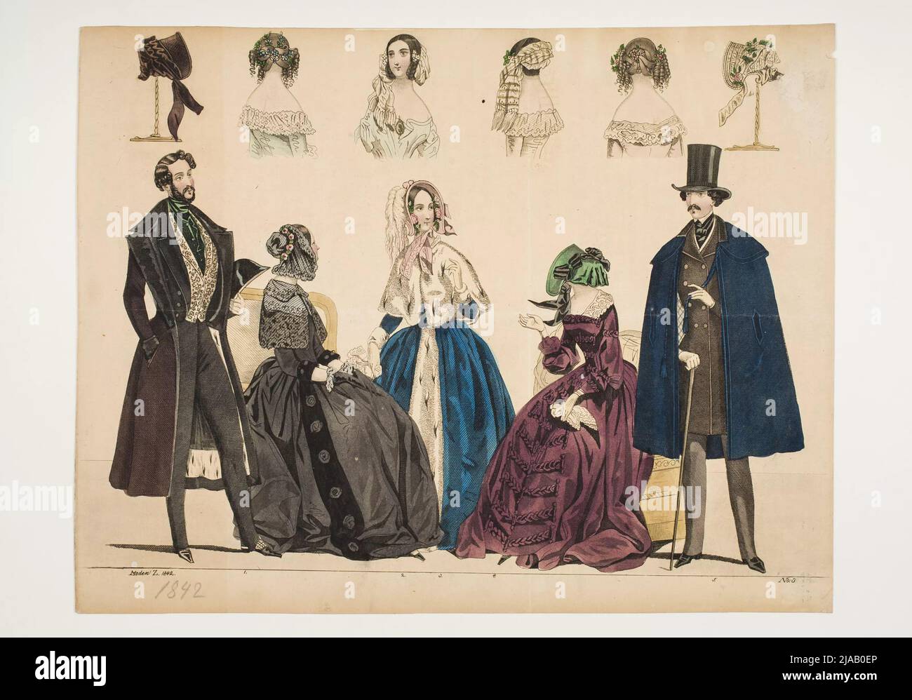 Fashion image: five figures, women's and men's fashion. Unknown Stock ...