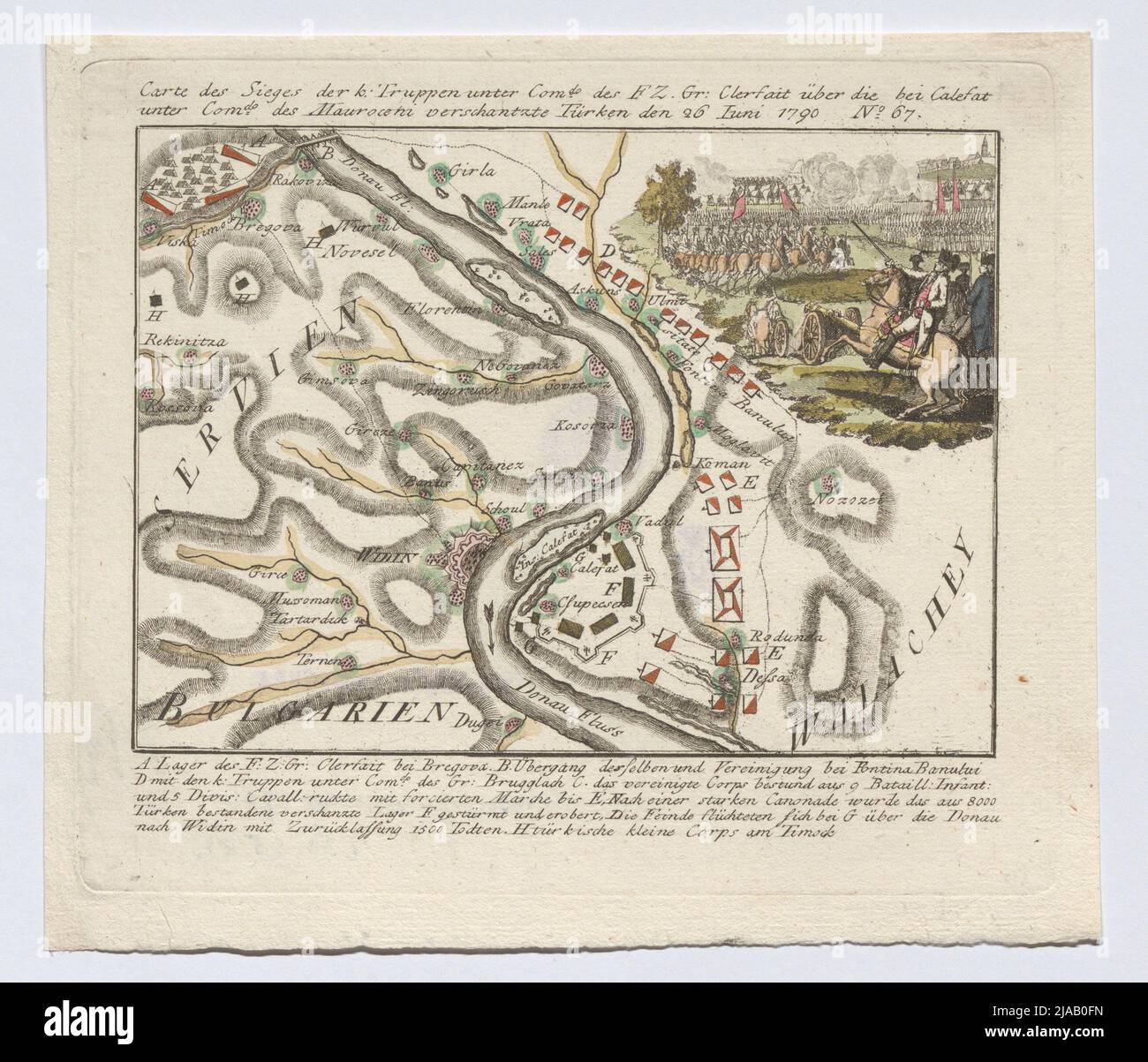 Map to the victory of Austrian troops via the Turks near Calafat (at ...