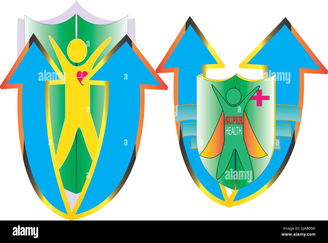 Child and Double Progress. Health Vector Logo Stock Vector Image & Art ...