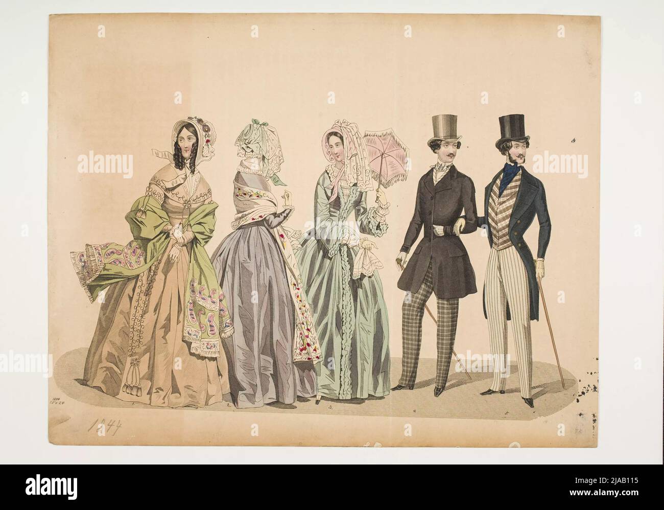 Fashion image: five figures, women's and men's fashion. Unknown Stock ...