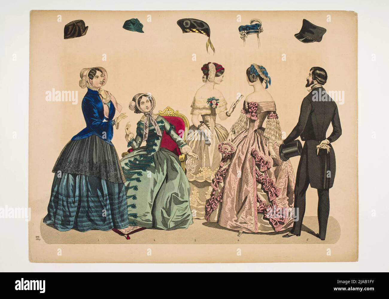 Fashion image: five figures, social clothing. Unknown Stock Photo - Alamy