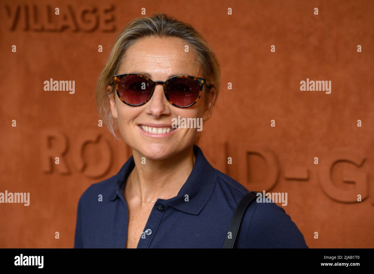 Anne-Sophie Lapix at Village during French Open Tennis Roland Garros ...