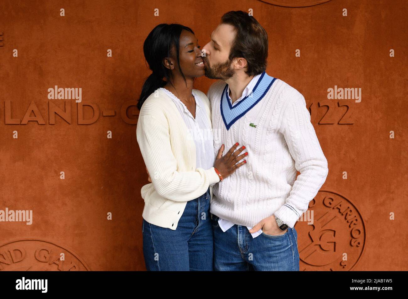 Antoine Gouy and his girlfriend Fanta Kaba at Village during French ...