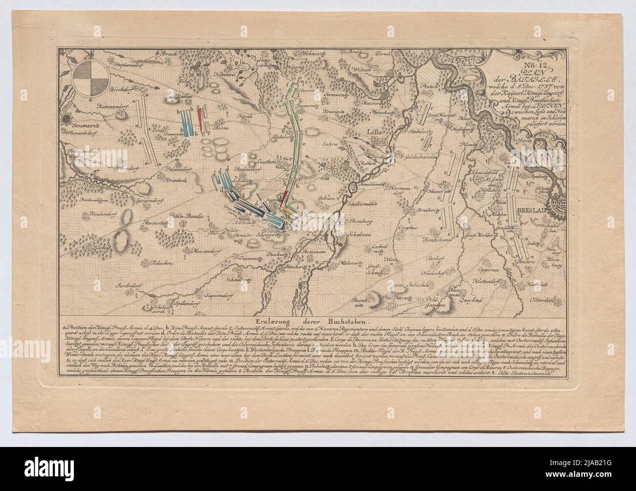 "No: 12 / Plan / the Bataille, / Which D: 5. Dec: 1757 ...". Plan of ...