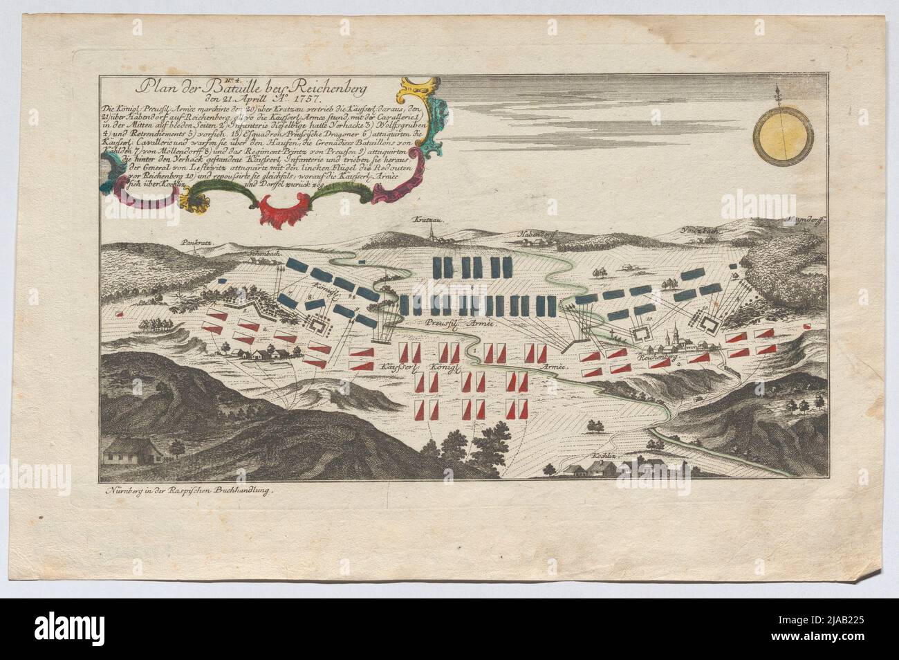 "No.4. / Plan of the Bataille Bey Reichenberg / The 21st April Ao. 1757 ...