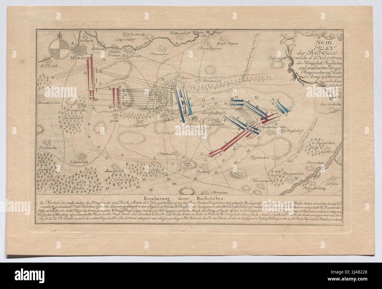 "No: 10. / Plan / the bataille, / which d. 5 Nov: 1757 ...". Plan of ...