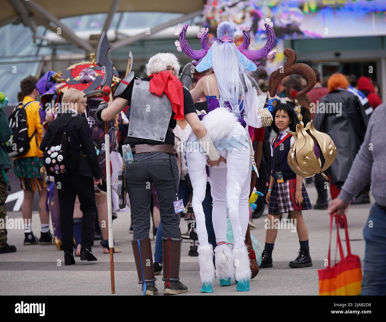 Cosplayer Marie-Louise, dressed as fawn spirit Lillia from video game ...