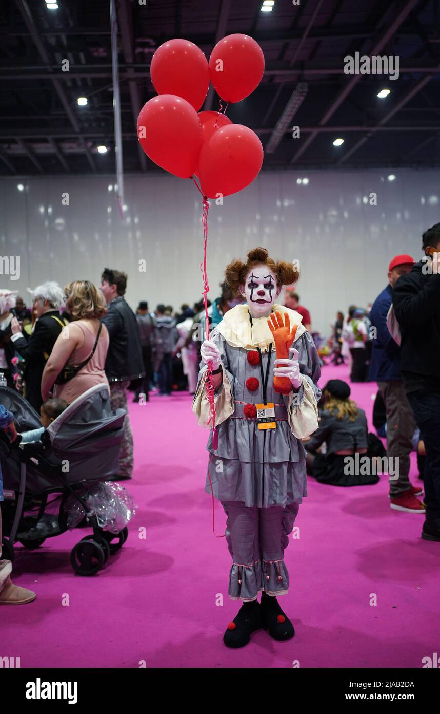 Cosplayer Amy Hollands is dressed as Pennywise the clown, during MCM ...