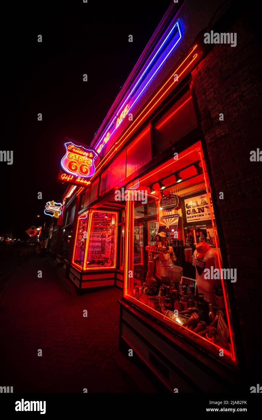 Route 66 neon signs hi-res stock photography and images - Alamy