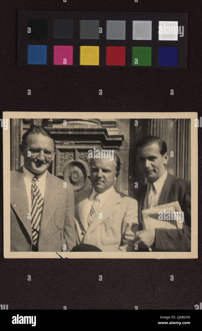 Ernst Krenek with Hermann Scherchen and (). Unknown, photographer Stock ...