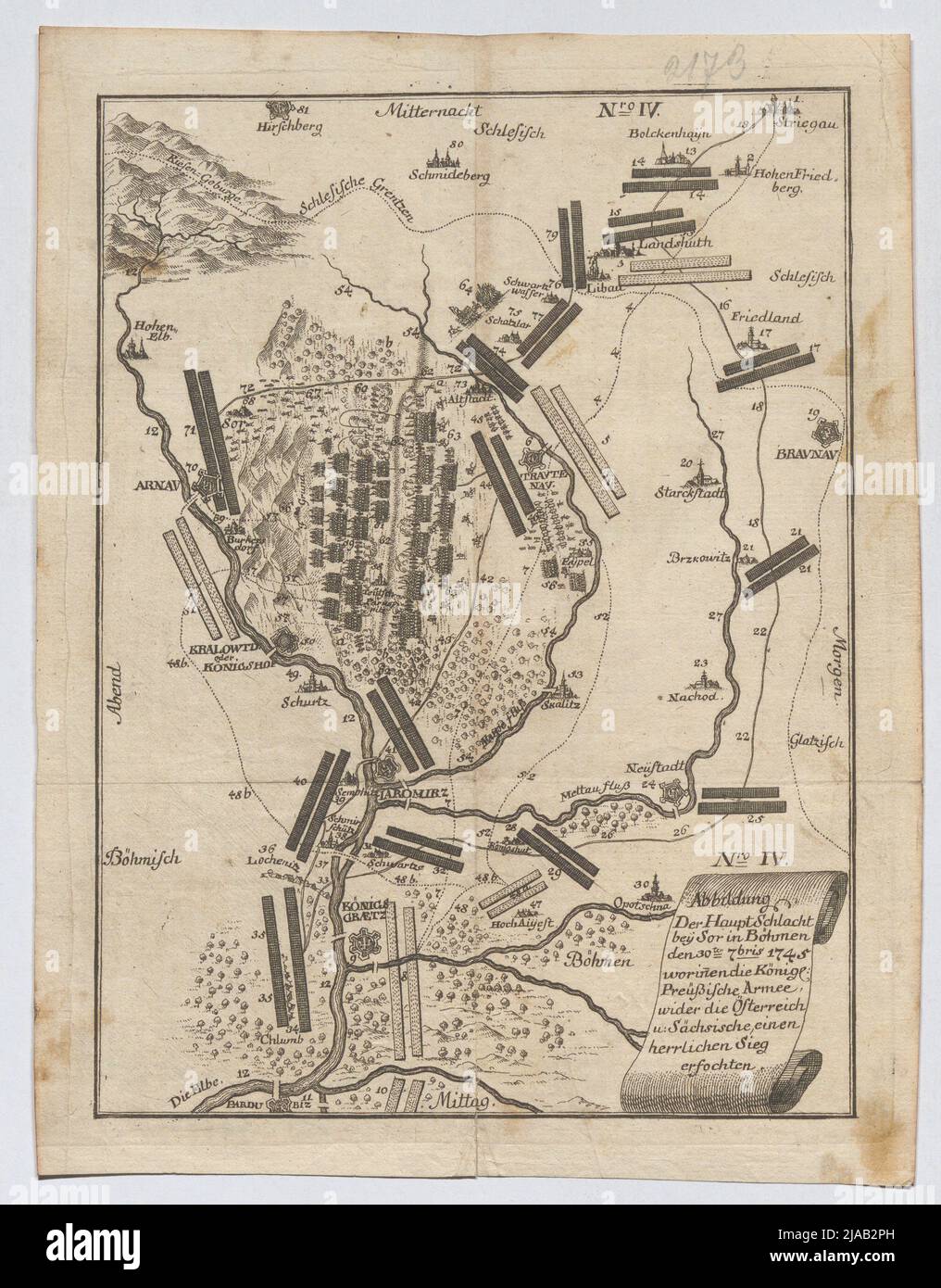"Nro IV. / Illustration / The main battle / bey sor ...". Plan of the ...