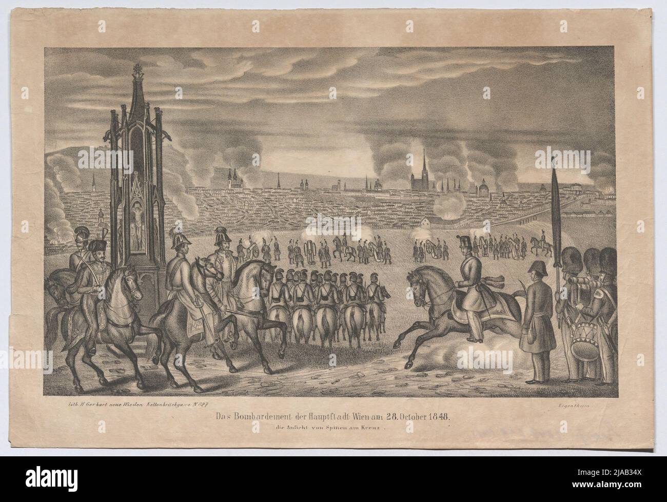 "The bombing of the capital Vienna on October 281848." Heinrich Gerhart ...