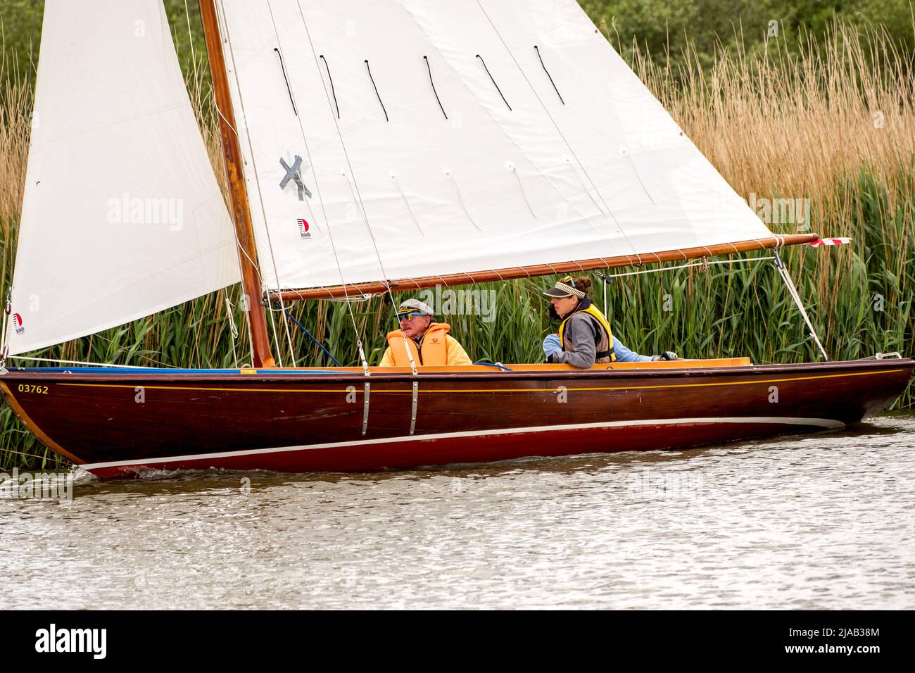 Horning, Norfolk, UK – May 28 2022. Traditional wooden sailing boat ...