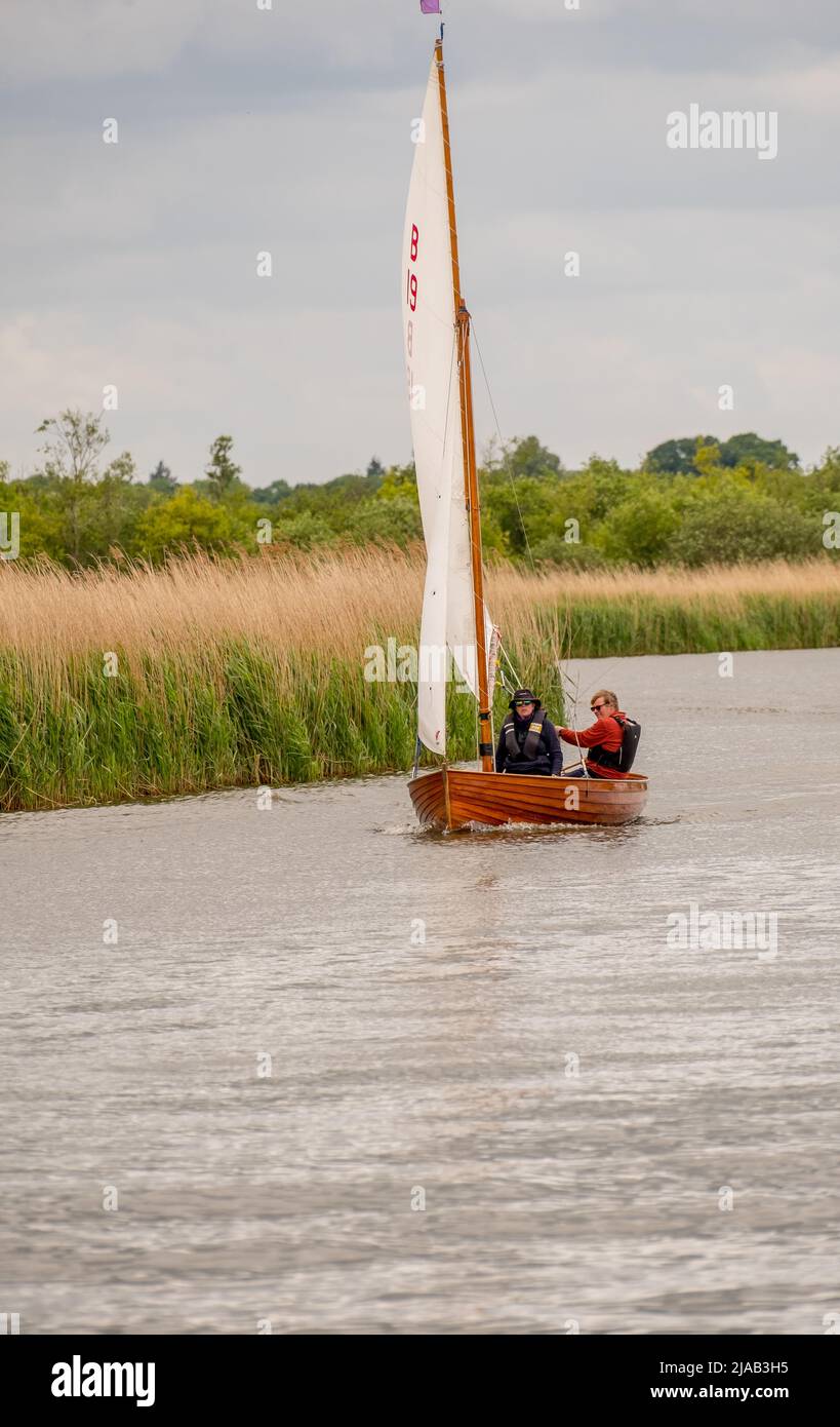 Horning, Norfolk, UK – May 28 2022. A traditional Norfolk sailing boat ...