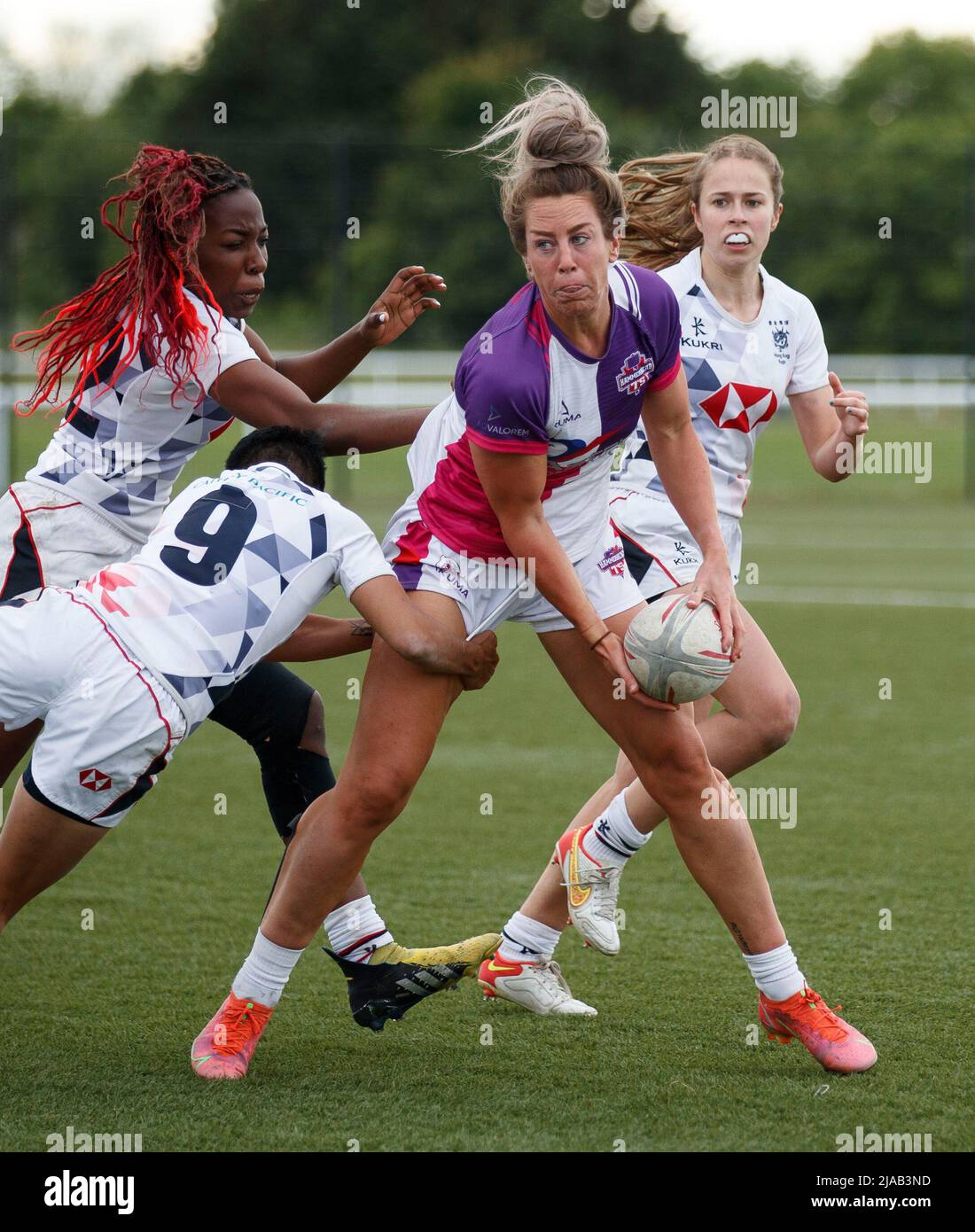London, UK. 28th May, 2022. Hong Kong Women's team Julia Mibuy Oyana ...
