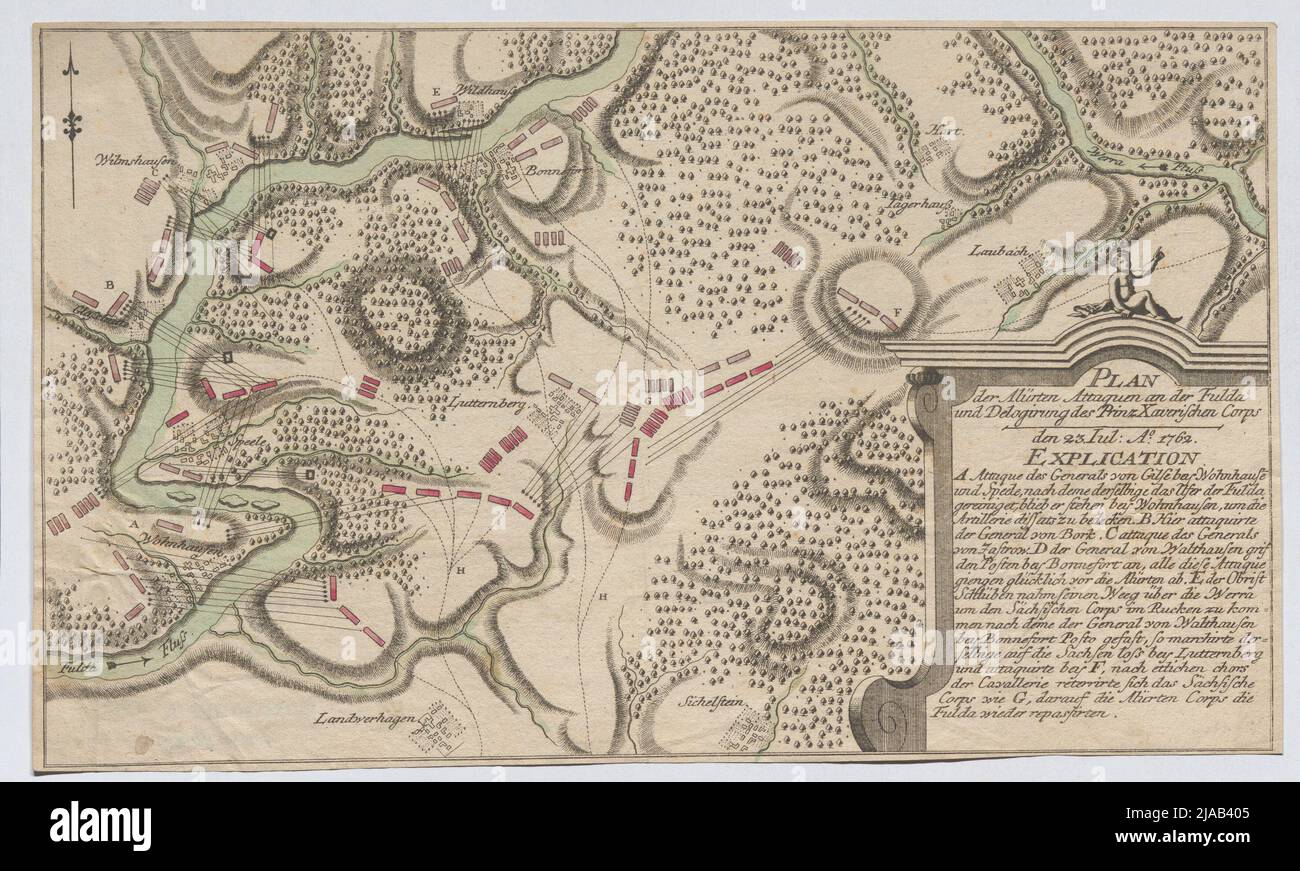 "Plan / the alied attack ...". Plan of the Allied attacks at Fulda on ...