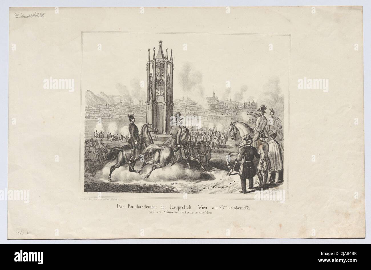 "The bombing of the capital of Vienna on October 28, 1848. / seen from ...