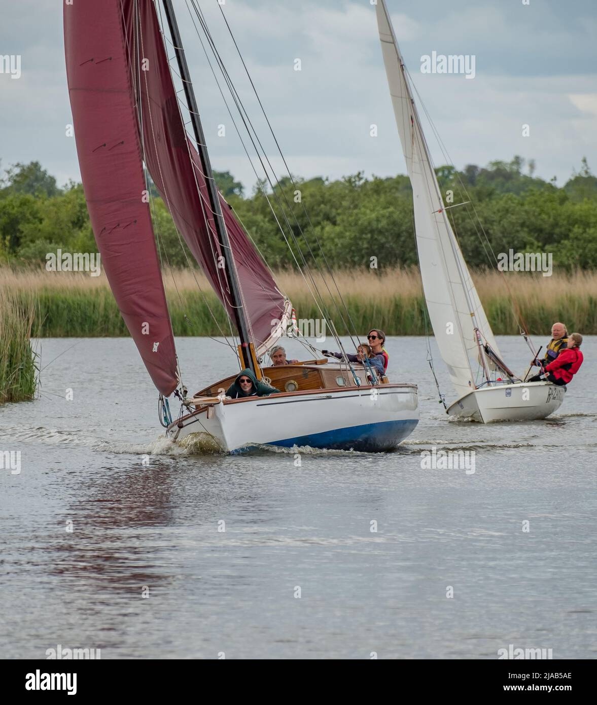 Horning, Norfolk, UK – May 28 2022. Pippa, a traditional river cruiser ...