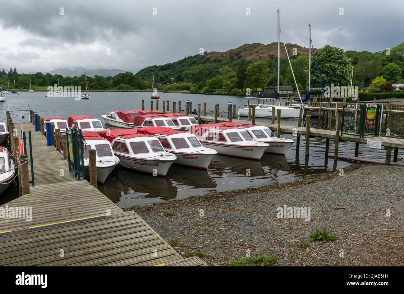 The waterfront at Ambleside, lake Windermere, Cumbria, UK. Taken on ...