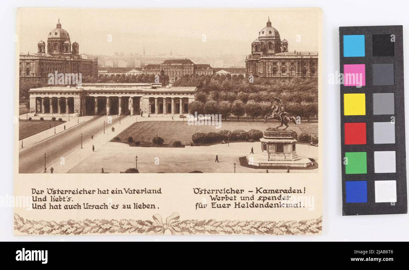 Official map of the Austrian heroic monument Vienna 1934. Unknown Stock ...