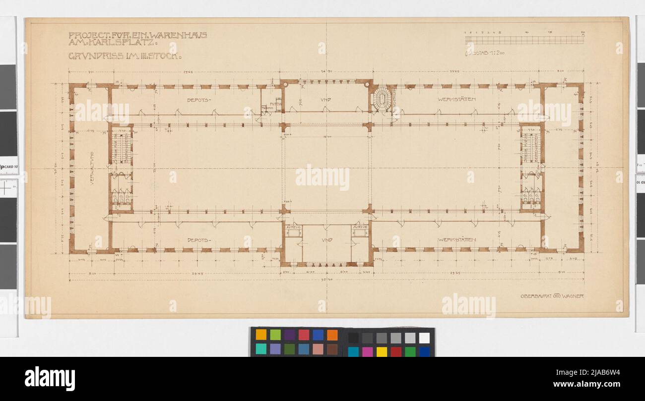 Karlsplatz department store, floor plan 3rd floor. Otto Wagner (1841 ...