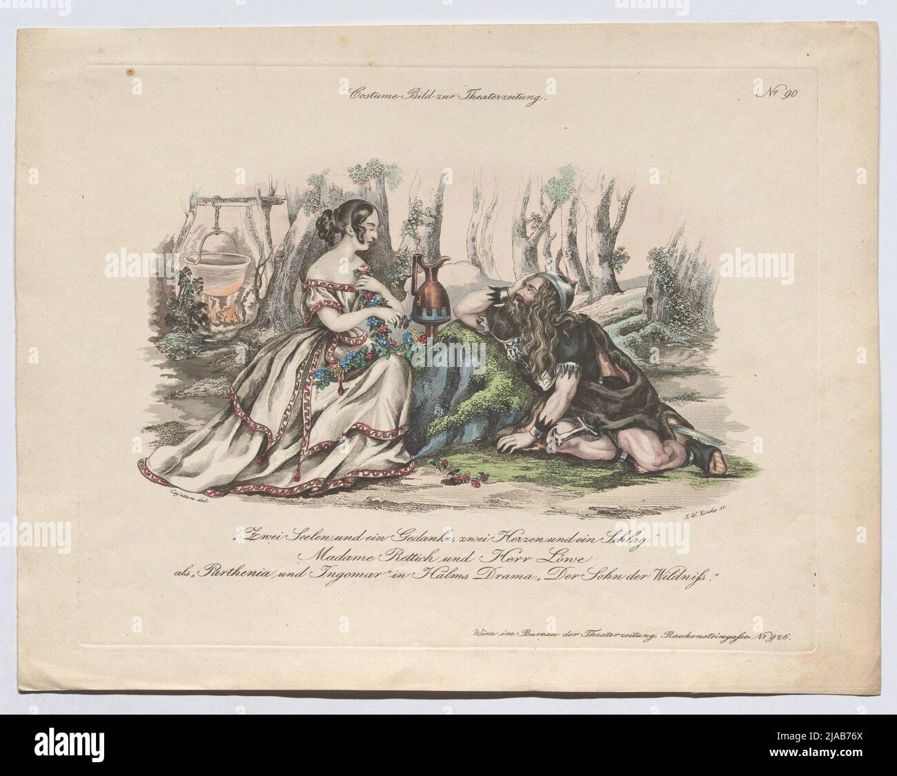 Julie Rettich and Ludwig Löwe as Parthenia and Ingomar in "The Son of ...