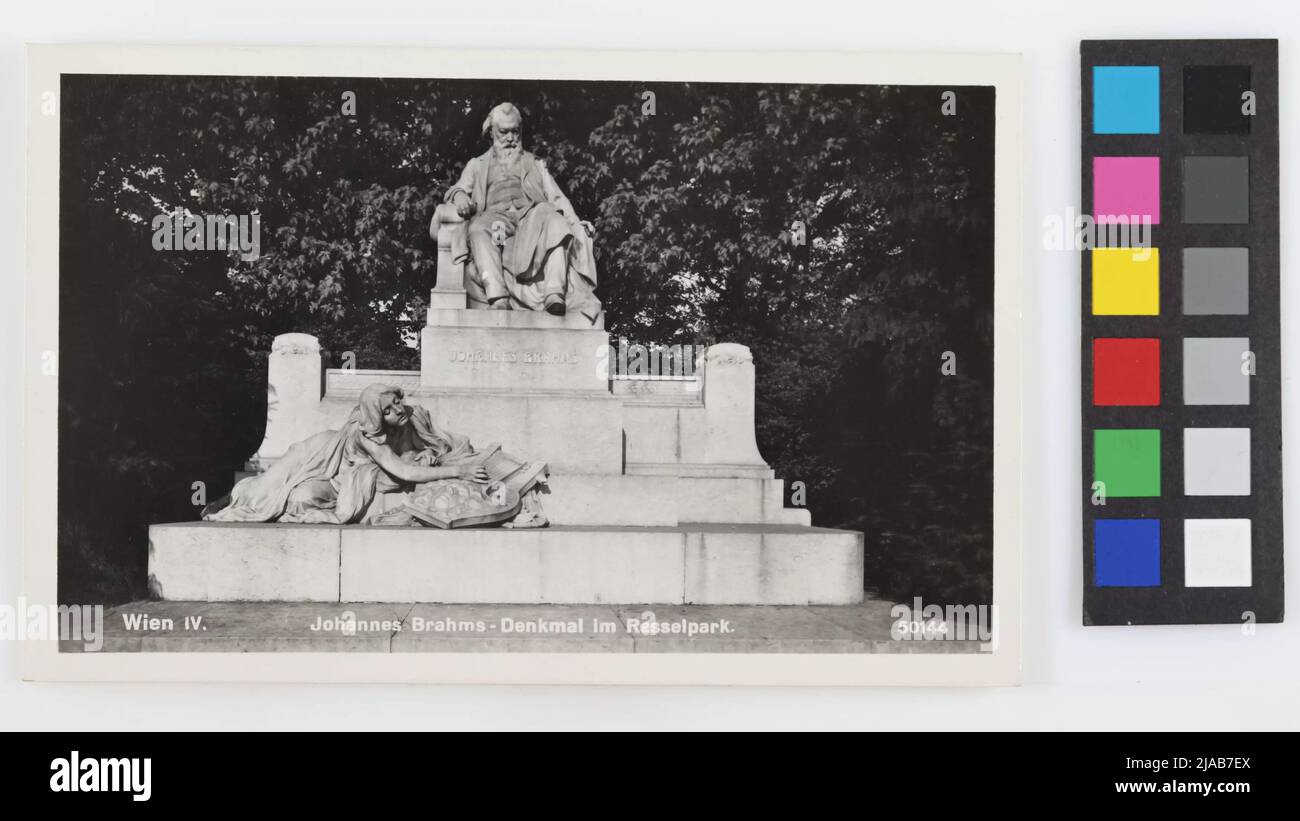 4th, Karlsplatz - Brahmsdemal in the Resselpark, postcard. Paul ...