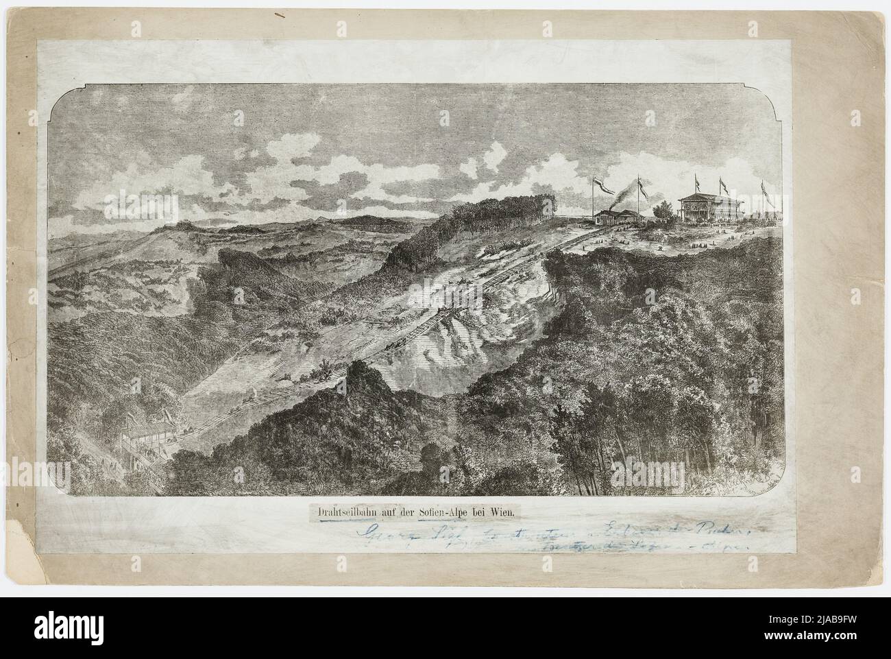 Brick cable car to the Sofien-Alpe near Vienna. ". Overall presentation ...