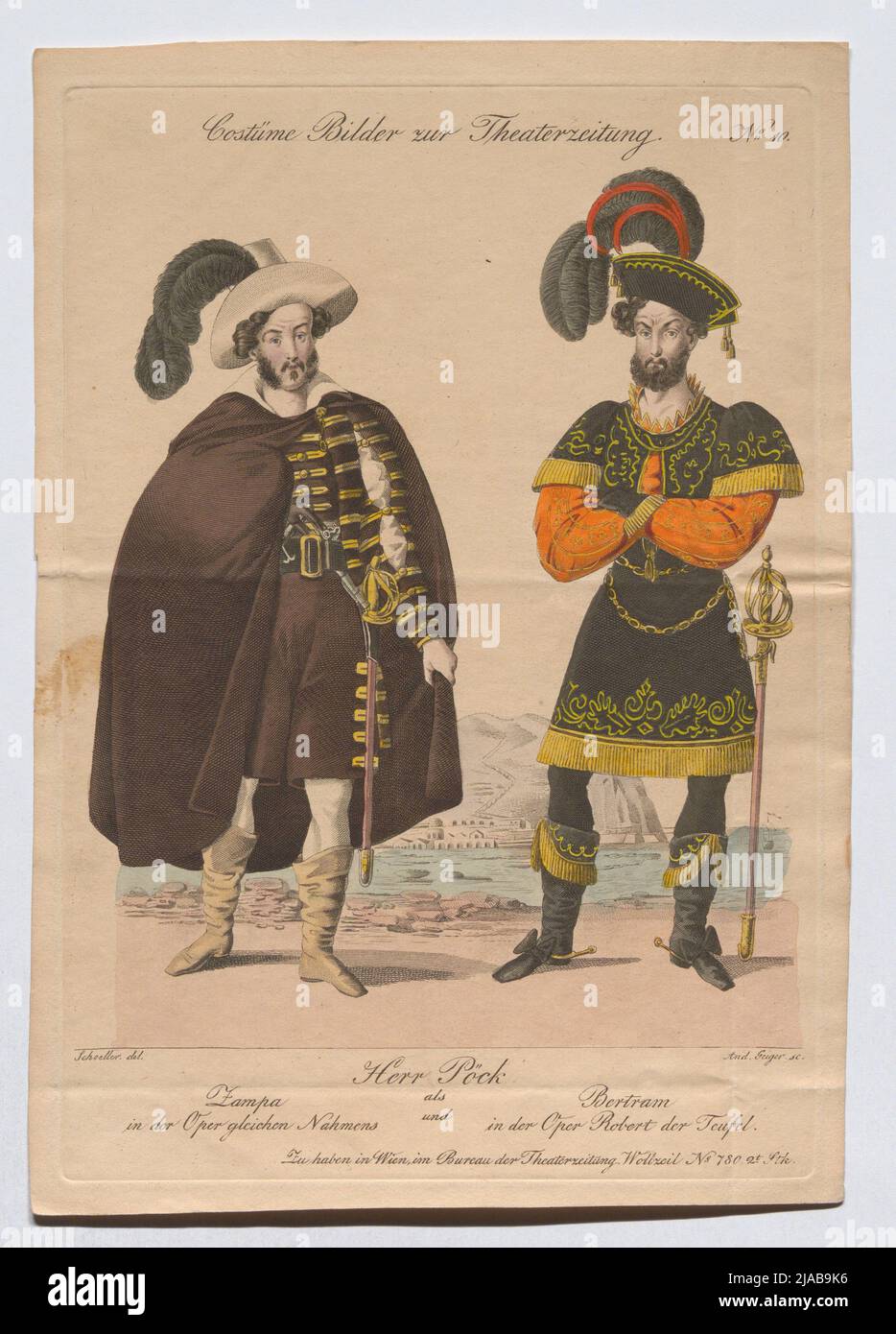 Mr. Pöck as Zampa in the Opera Gleichmens and Bertram in the Opera ...