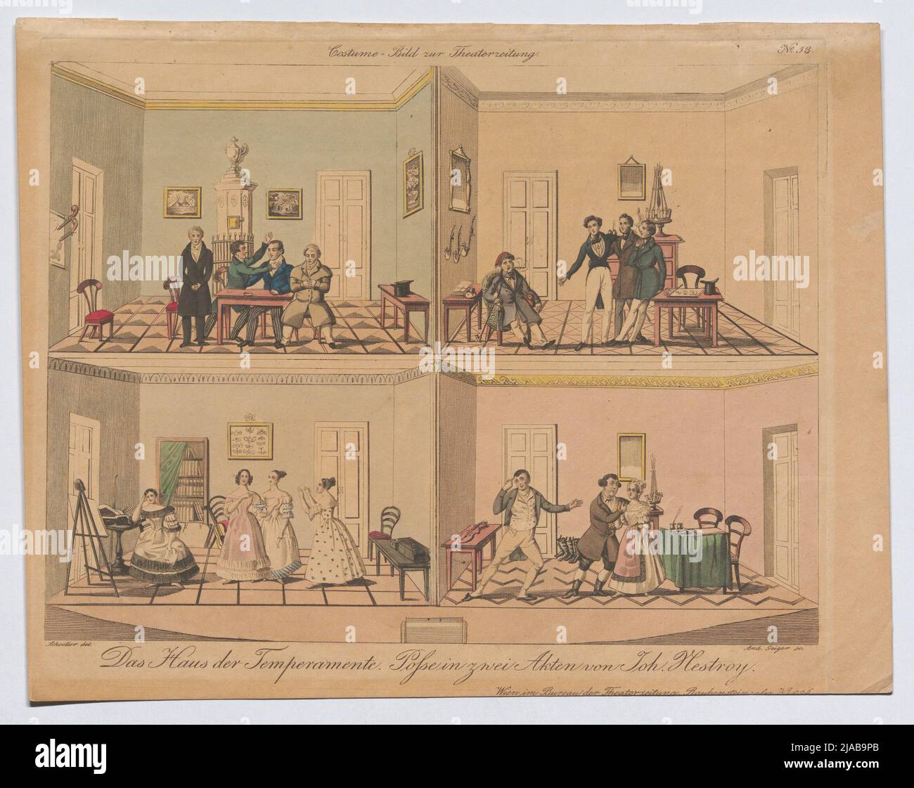 Scene images from "The House of Temperate" by Johann Nestroy (costume ...